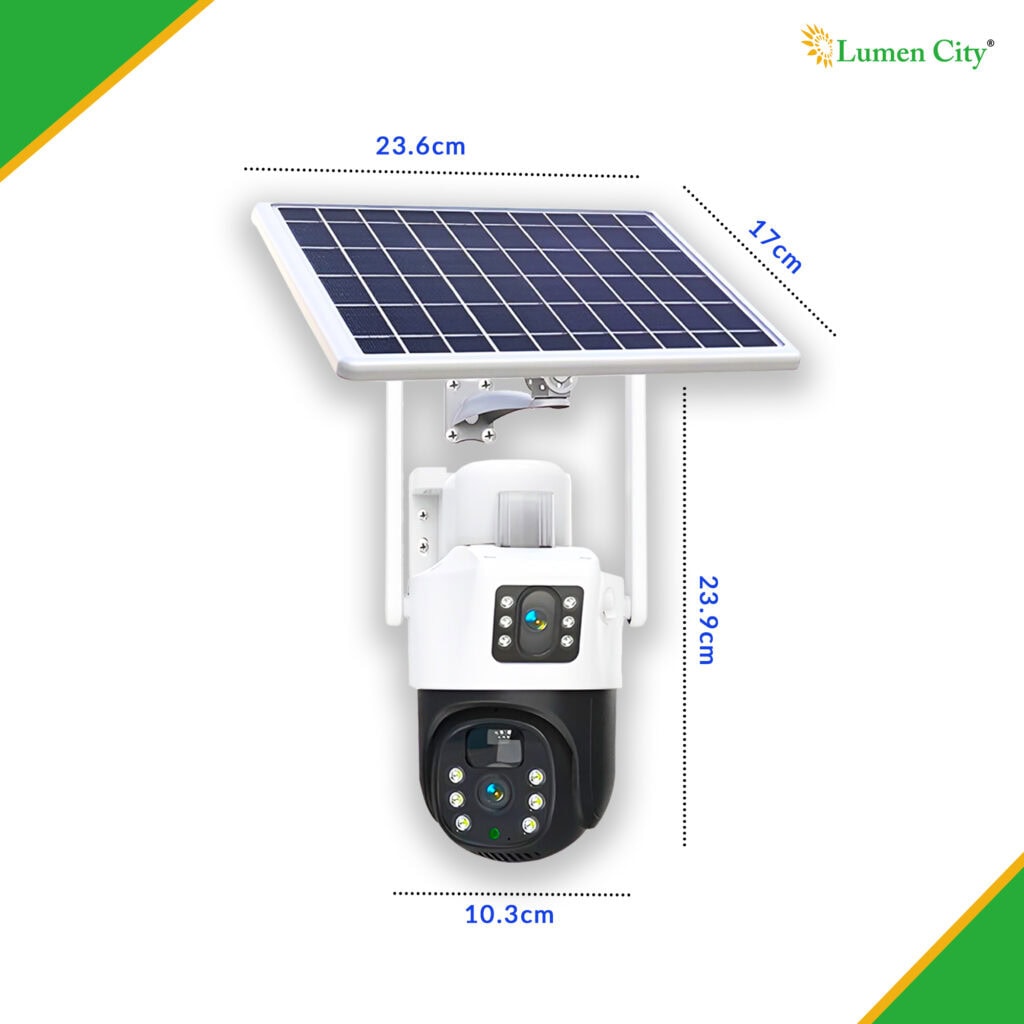 Solar CCTV Dual Camera | FHD IR 5MP + 5MP Dual Camera | 4G Enabled ...